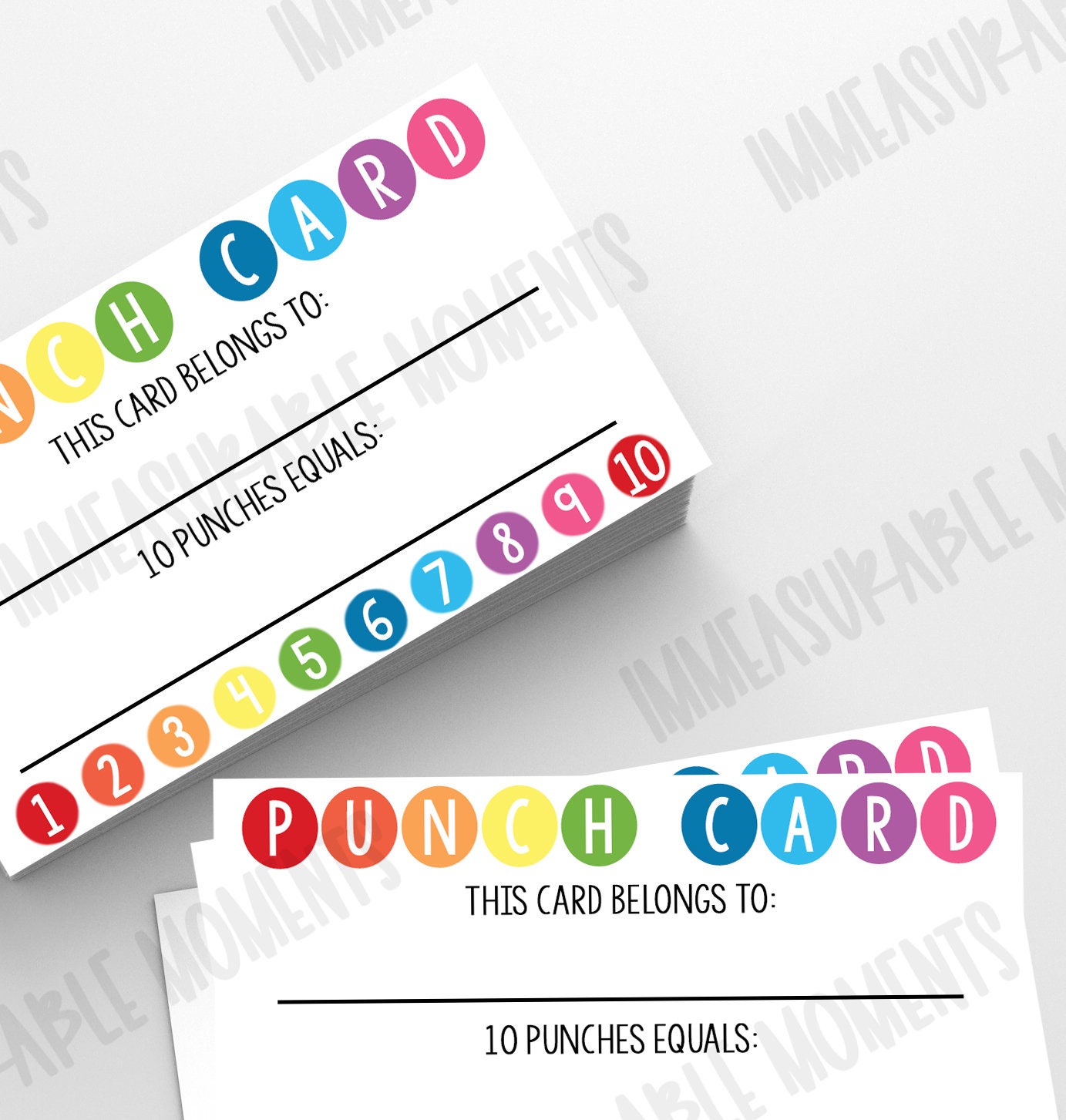 Reward Punch Card Colorful Circles for Children - Etsy