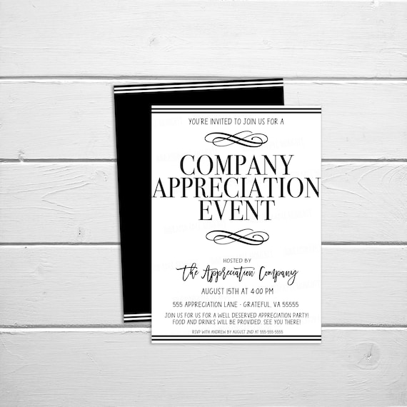 Minimalist Company Appreciation Invitation, Employee Staff Appreciation ...