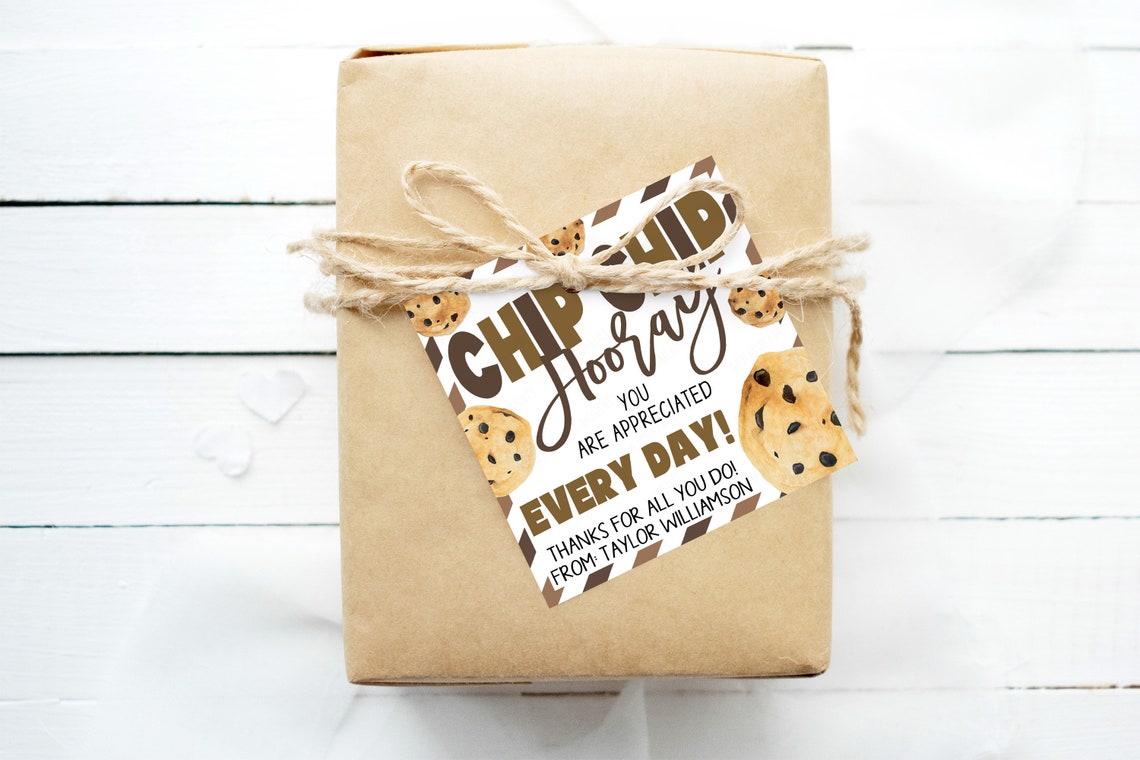 Cookie Thank You Gift Tags Chip Chip Hooray Appreciation - Etsy