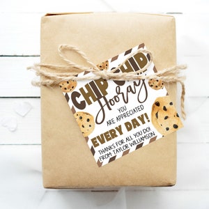 Cookie Thank You Gift Tags, Chip Chip Hooray, Appreciation Week ...