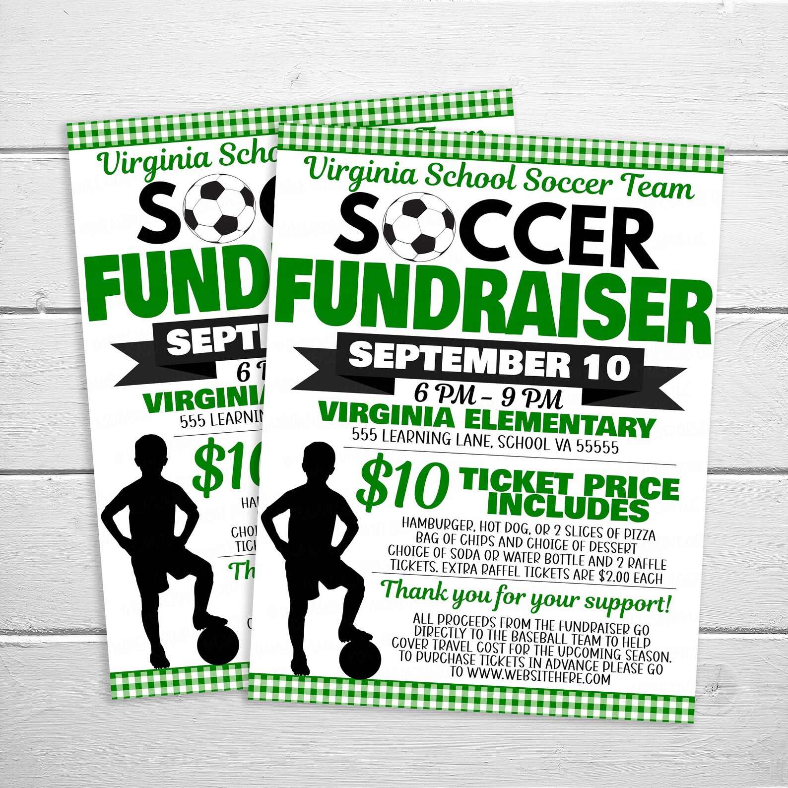 Soccer Fundraiser Flyer Editable Printable PTA PTO Flyer - Etsy