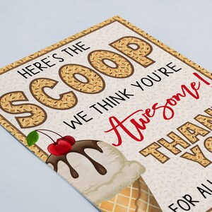 Ice Cream Sign, Here's the Scoop You're Awesome Decorations, School PTA ...