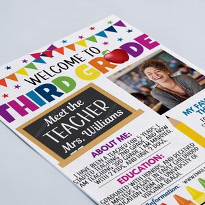 Meet the Teacher Template Editable, Back to School Welcome to 3rd Grade ...