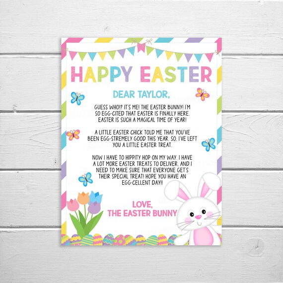 Letter From The Easter Bunny Template, Kids Easter Morning Surprise ...