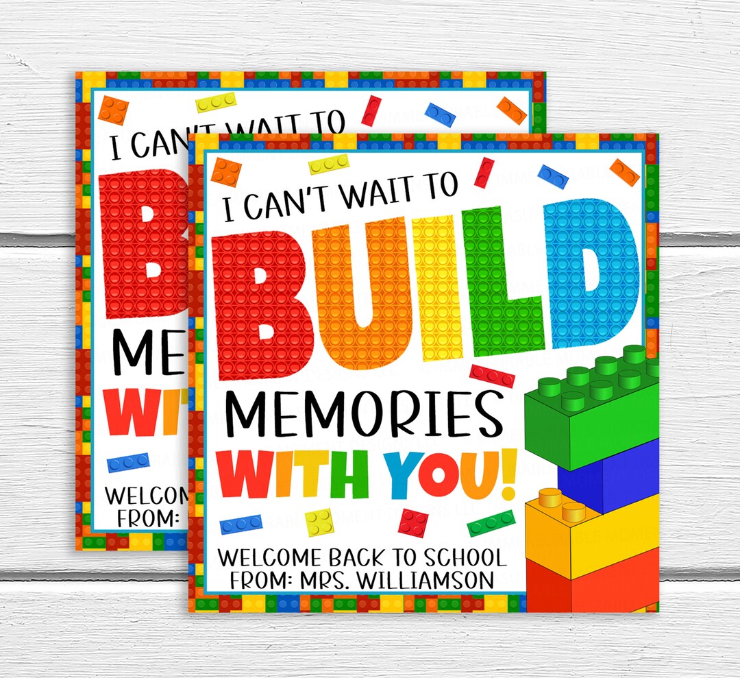 Back to School Building Block Gift Tags, Gift for Students Classmates ...