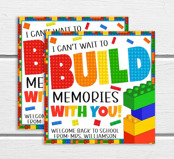 Back To School Building Block Gift Tags, Gift For Students Classmates ...