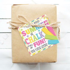 Chalk Gift Tags, Summer is Chalk Full of Fun, End of School Year Gift ...