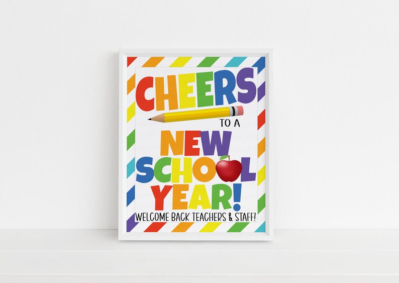 New School Year Sign, Printable Cheers to A New Year, Teacher Staff ...