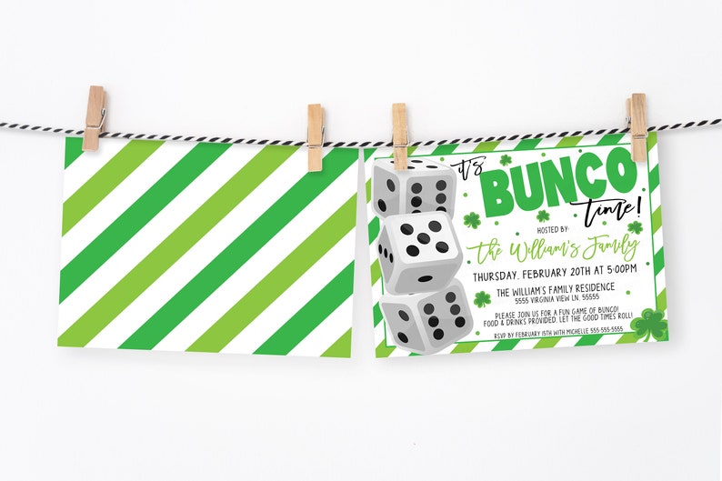 St. Patrick's Bunco Night Invitation Flyer Editable Bunco - Etsy