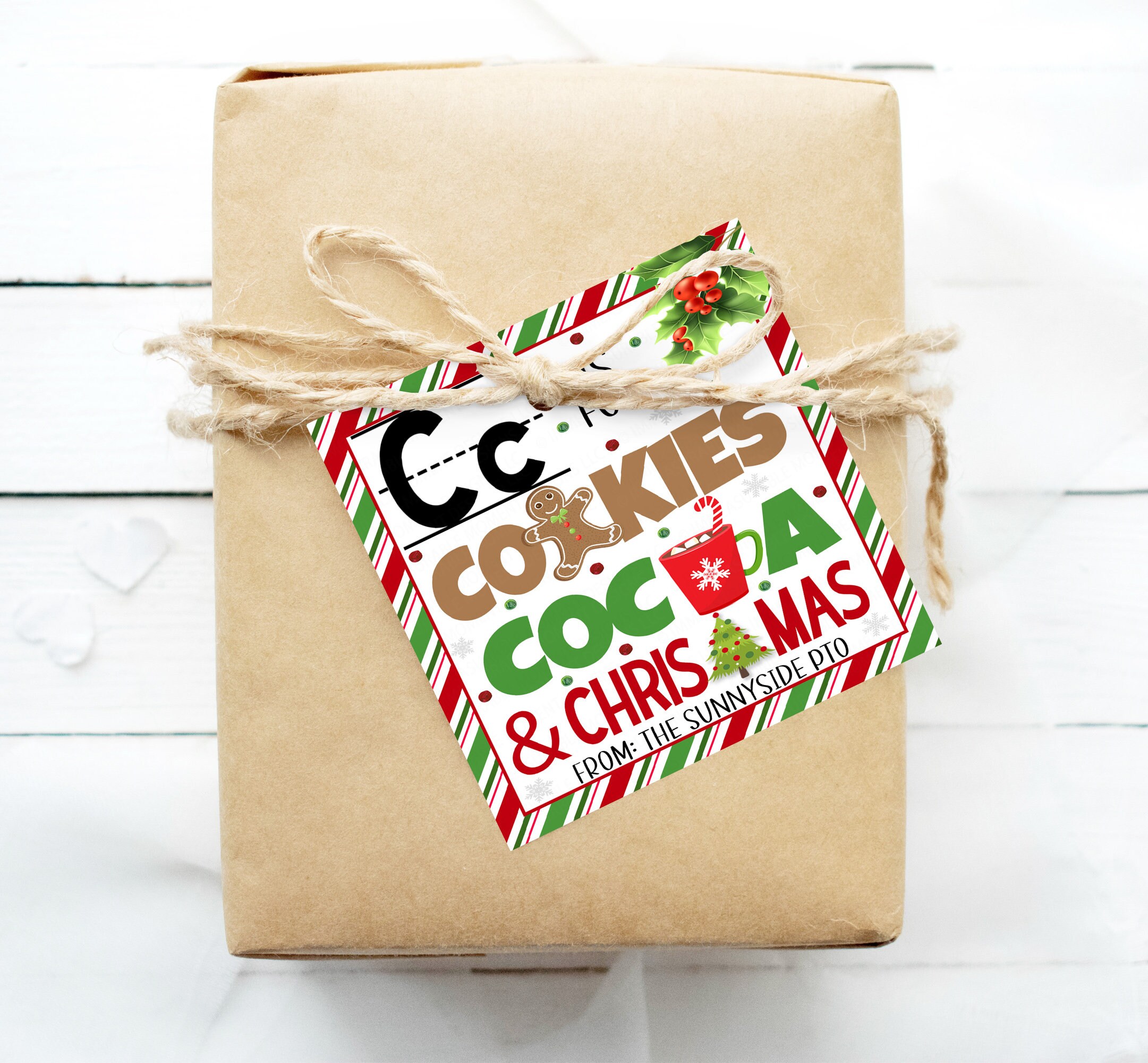 Christmas Teacher Gift Tags, C is for Cookies and Cocoa Christmas ...