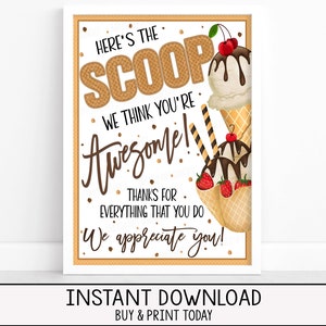 Ice Cream Party Appreciation Sign, Employee Teacher Nurse Medical ...