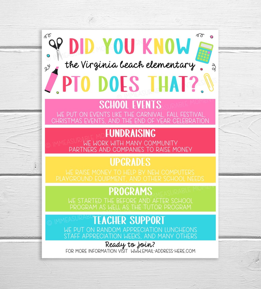 PTO PTA Flyer, Editable Printable Informational Form, Did You Know the ...