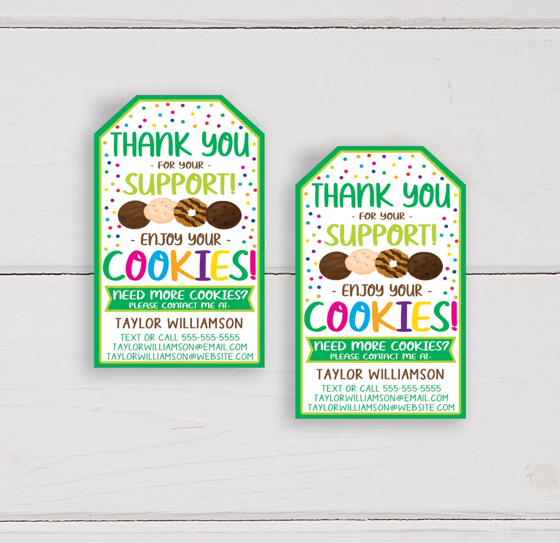 Scout Cookie Thank You Tags, Editable Girl Cookie Troop Booth Note ...