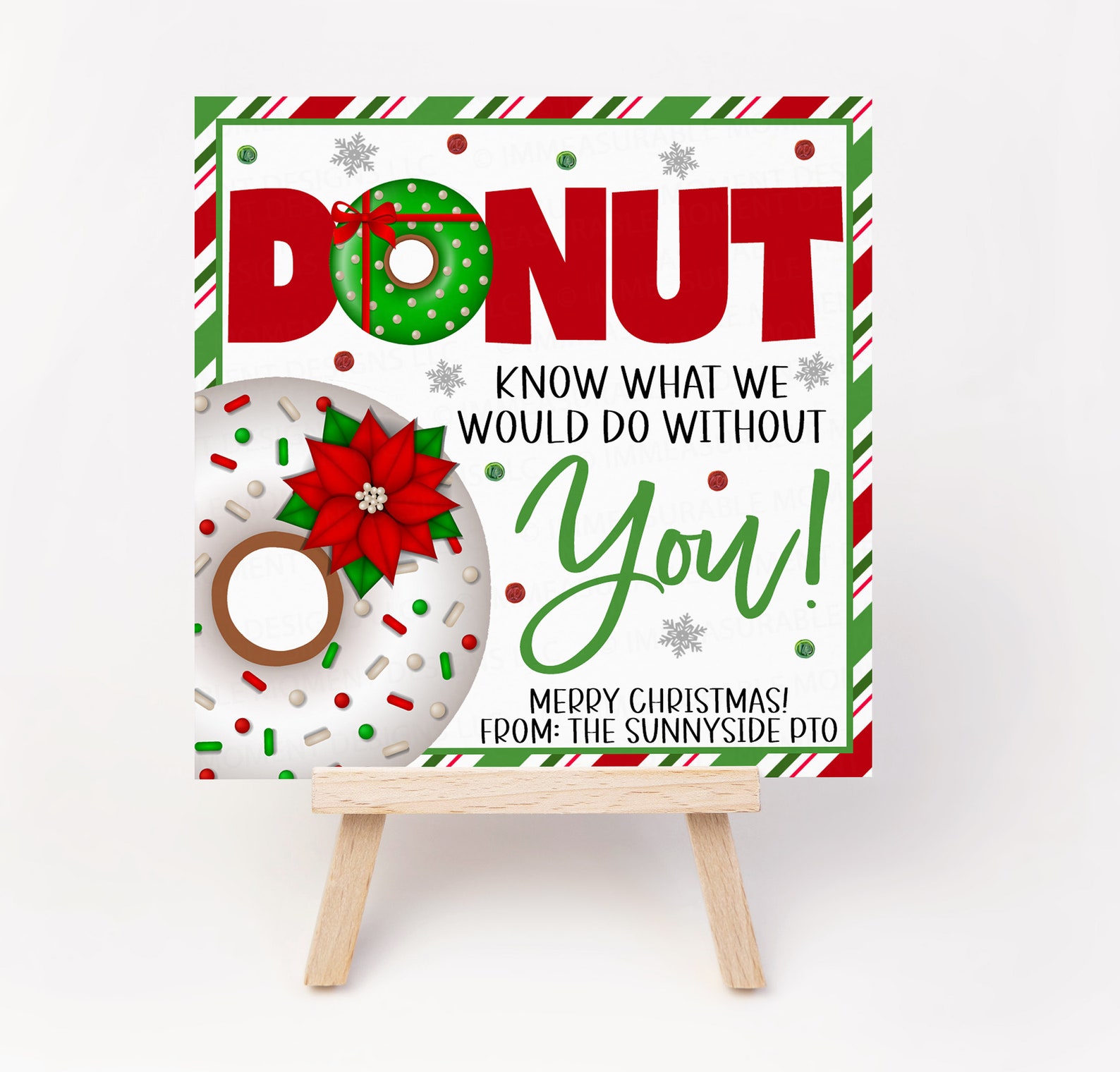 Christmas Donut Gift Tag, Donut Know What We Would Do Without You ...