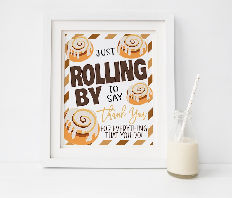 Cinnamon Roll Sign Cinnamon Buns Just Rolling by to Say - Etsy