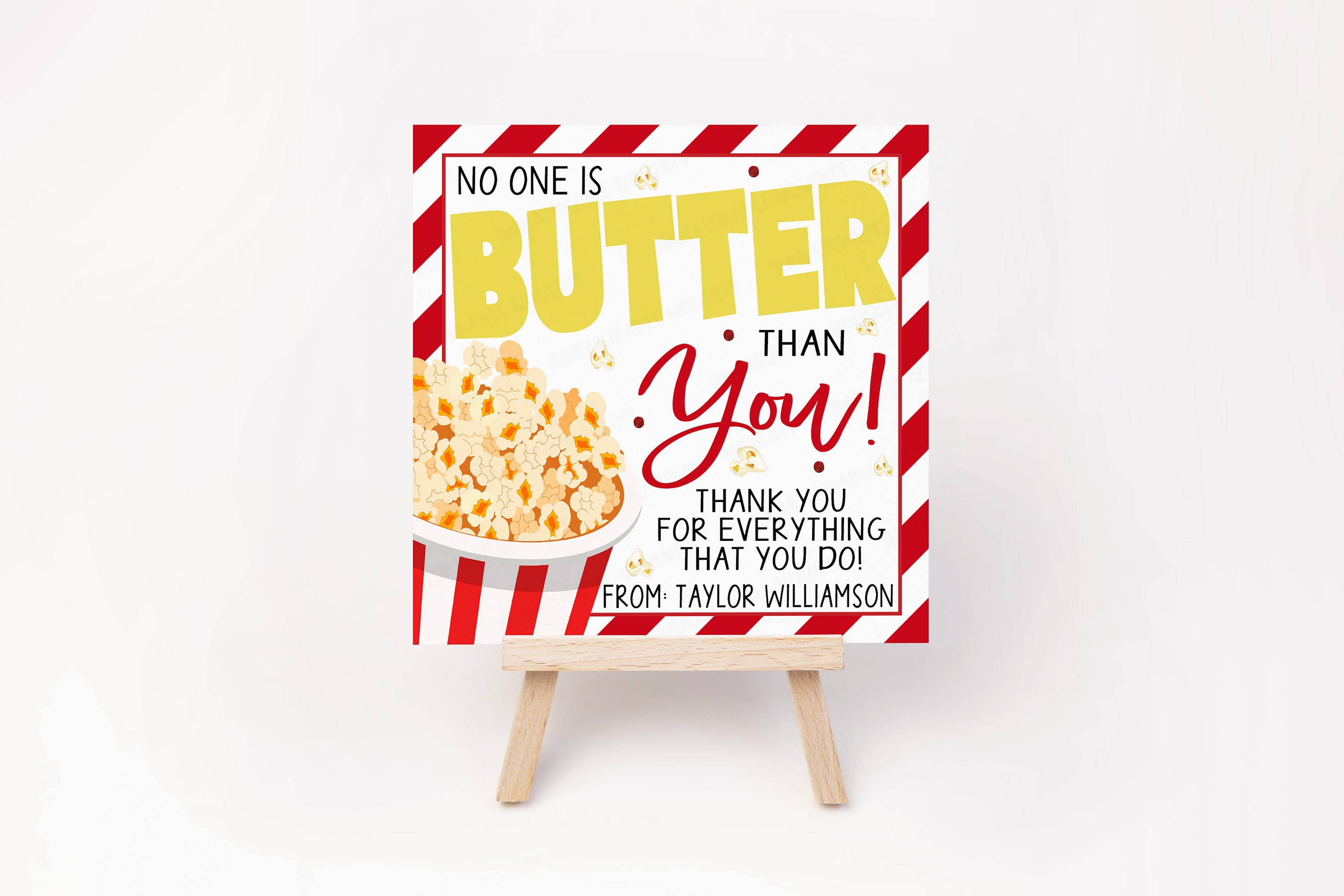 Popcorn Gift Tags No One is Butter Than You Appreciation - Etsy