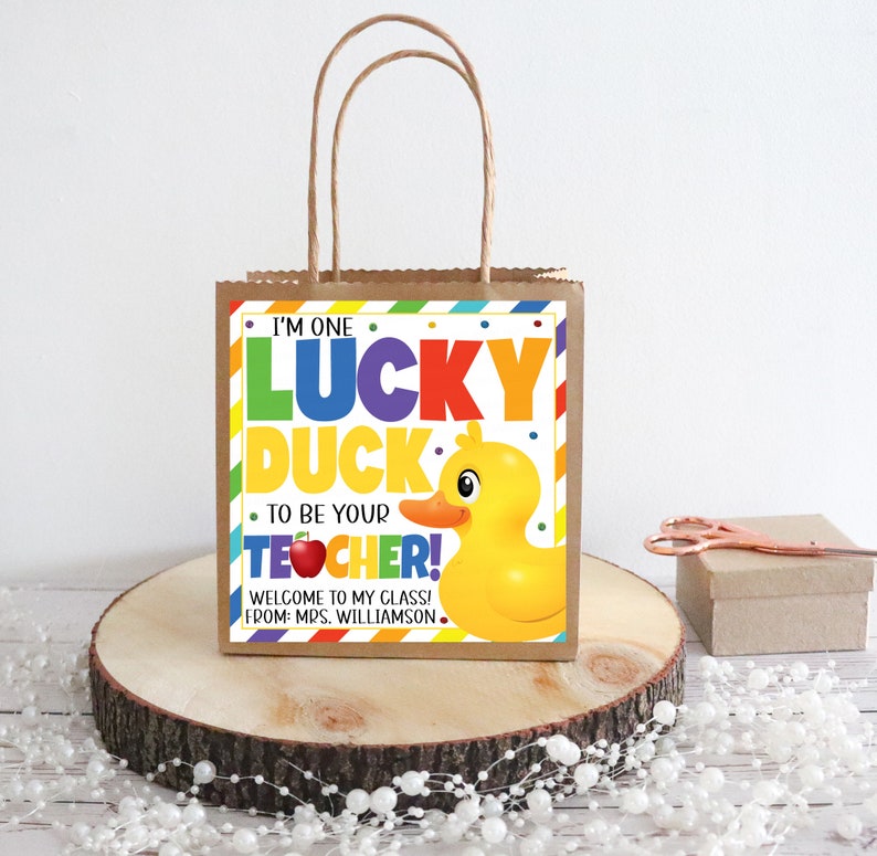 Rubber Duck Gift Tag One Lucky Duck to Be Your Teacher - Etsy