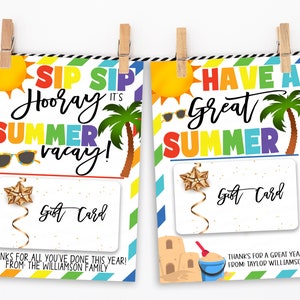 Sip Sip Hooray Summer Vacay Gift Card Holder, Wine Alcohol, Tropical ...