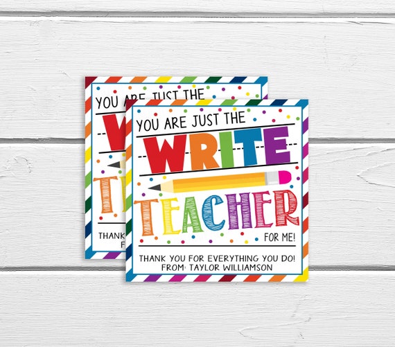 Teacher Pencil Gift Tags, Editable Teacher School Appreciation Tags ...