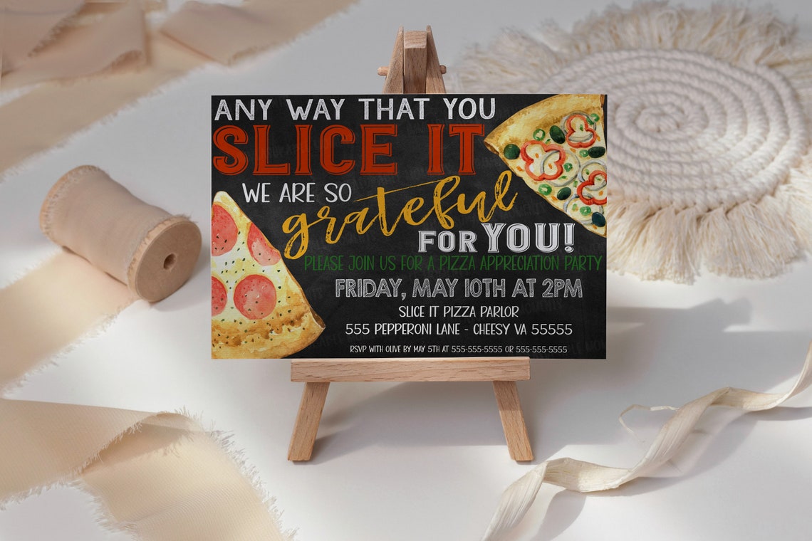 Pizza Appreciation Dinner/lunch Party Invitation Editable - Etsy