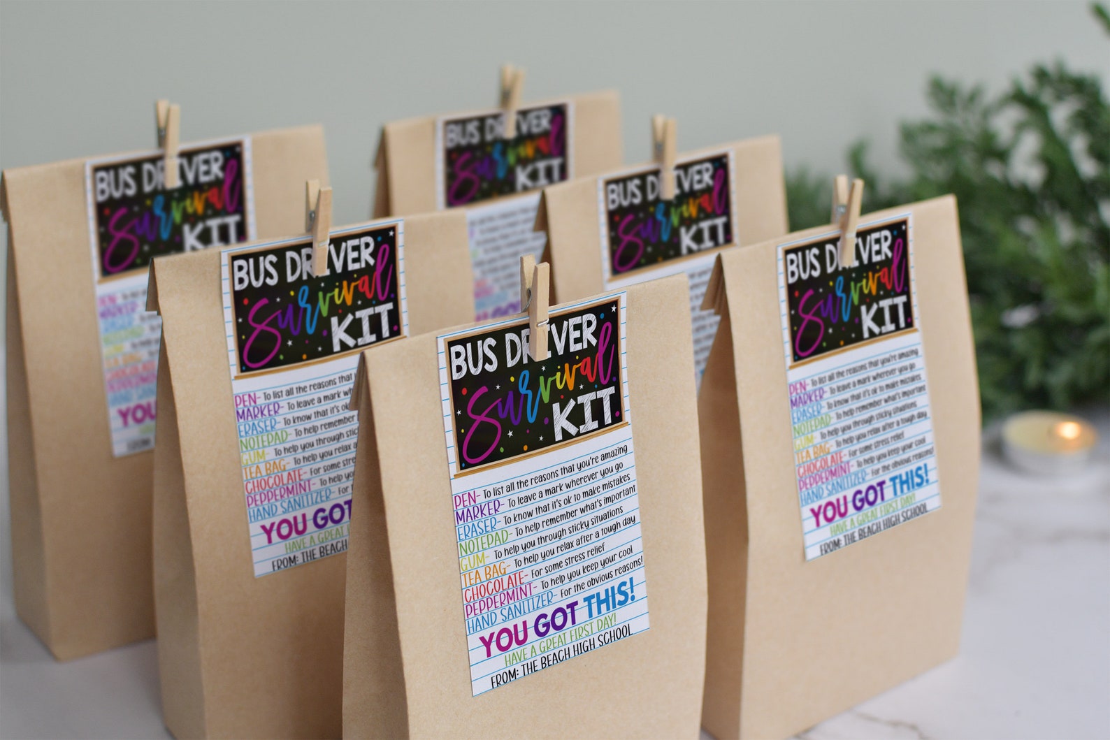 Bus Driver Survival Kit Gift Tag, Welcome Back to School Gift for Bus ...