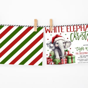 White Elephant Christmas Invitation, Christmas Gift Exchange Invite ...