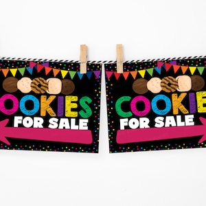 Scout Cookie Booth Sign, Cookies for Sale, Printable Cookie Drop Banner ...