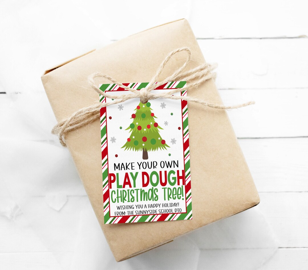 Make Your Own Play Dough Christmas Tree Gift Tags, School Classroom ...