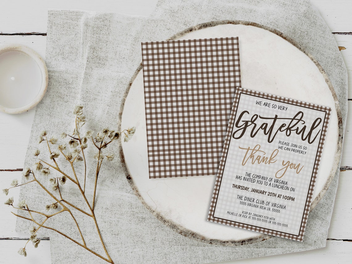 Appreciation Dinner Lunch Invitation Editable Grateful Staff | Etsy