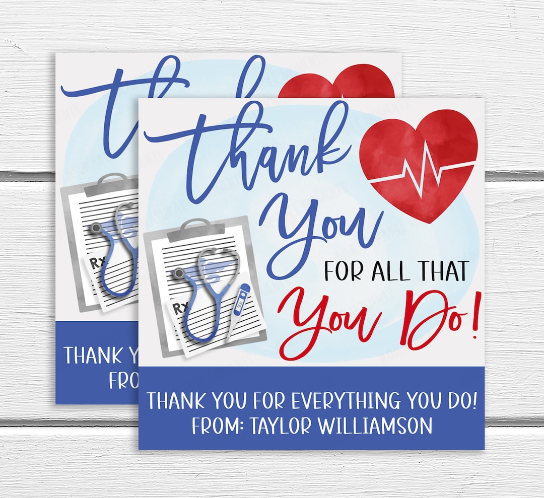 Nurse Appreciation Gift Tag, Editable Printable Thank You Gift Tag ...