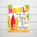 Mahalo Thank You Sign, Printable Hawaiian Tropical Beach Theme, Teacher ...