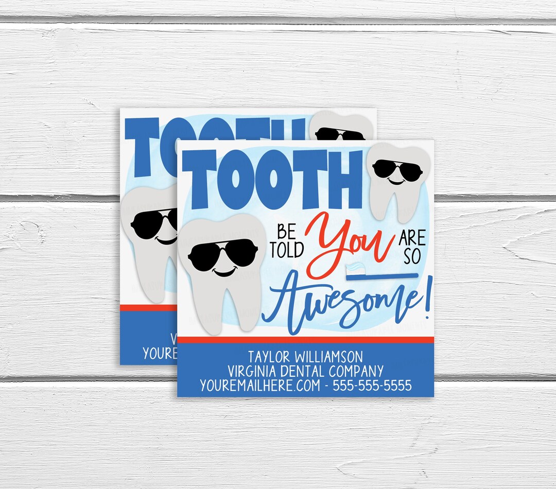 Dental Appreciation Gift Tag Tooth Be Told You Are Awesome - Etsy
