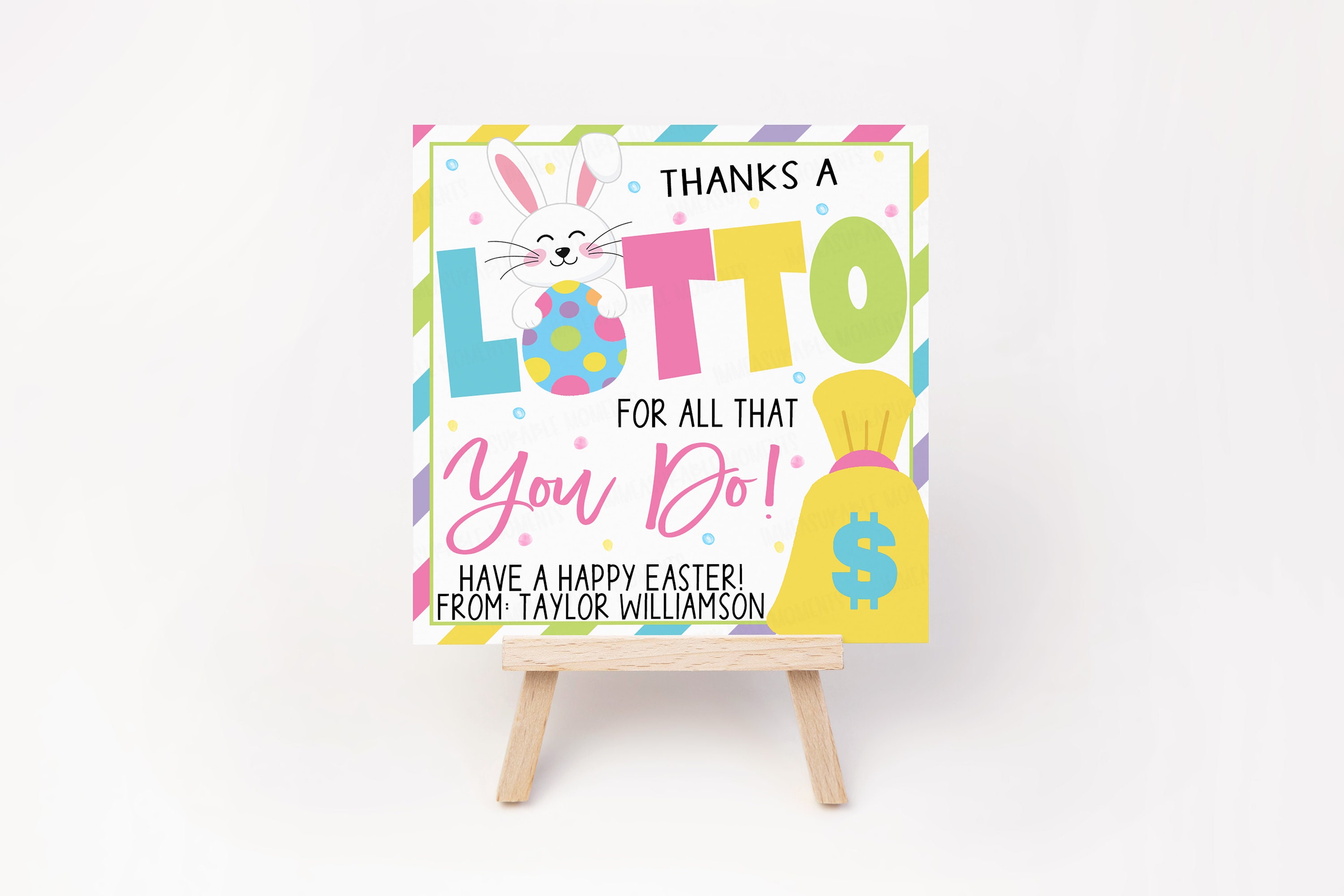 Easter Lottery Gift Tags, Spring Scratch Off, Thanks A Lotto for All ...