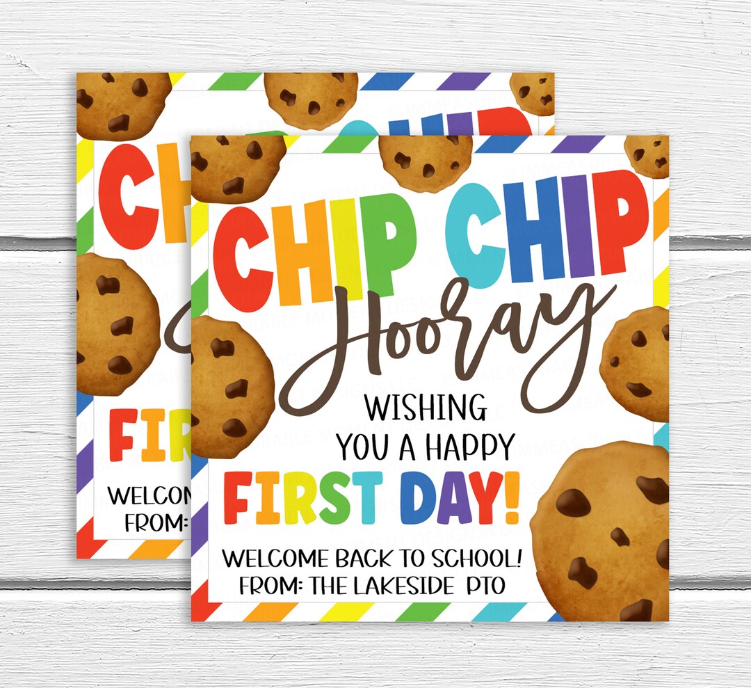Cookie Back to School Gift Tags Chip Chip Hooray First Day - Etsy