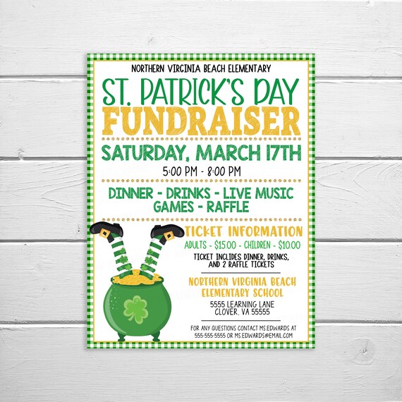 St Patrick's Day Fundraiser, Rainbow Shamrock, Spring Event, Church ...
