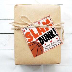 Valentine Basketball Gift Tags, Editable Sports Gift Tag, DIY You're A ...