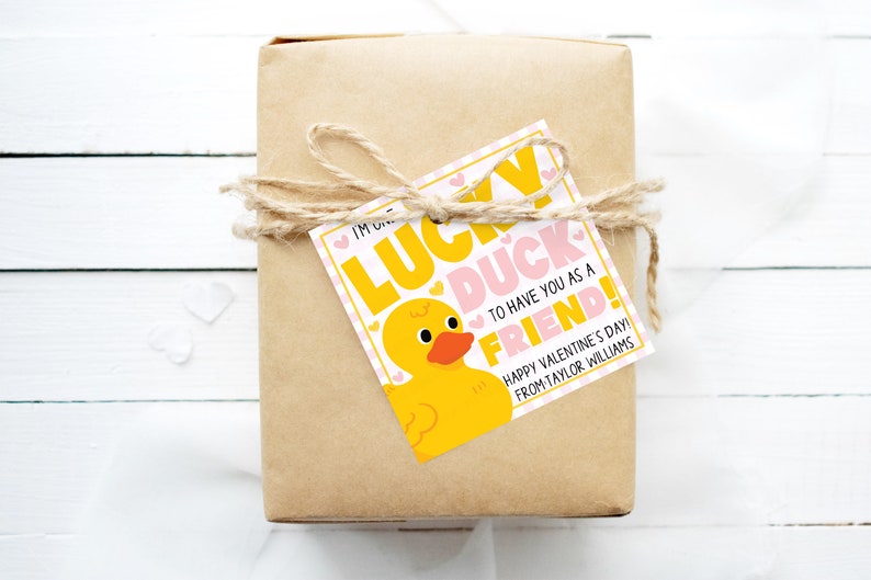 Rubber Duck Gift Tag Editable Valentine Daycare Preschool | Etsy