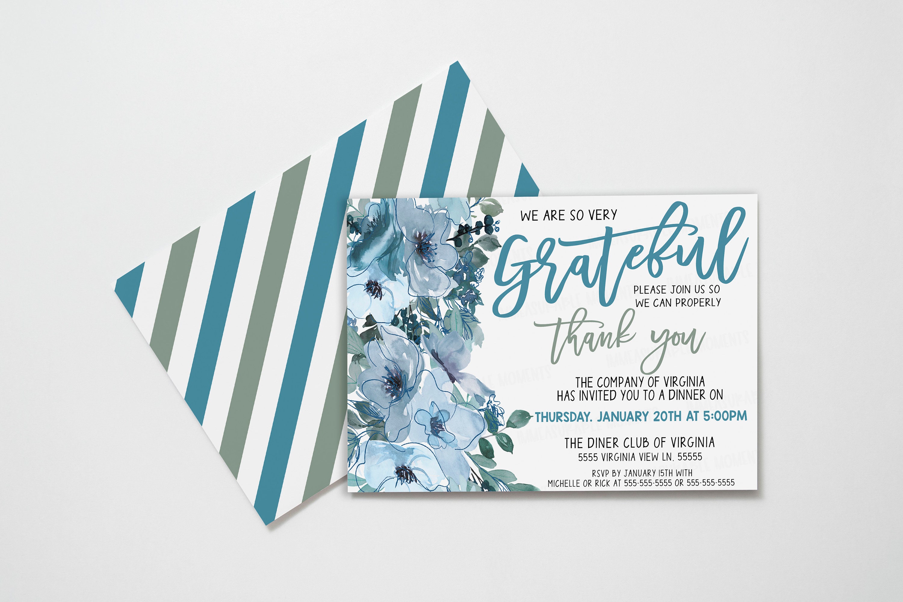 Appreciation Dinner Lunch Invitation Editable Grateful Staff - Etsy