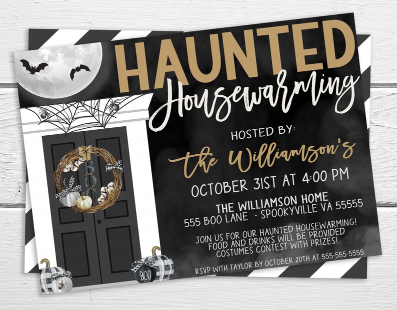 Halloween Housewarming Invitation Haunted House Invite New - Etsy