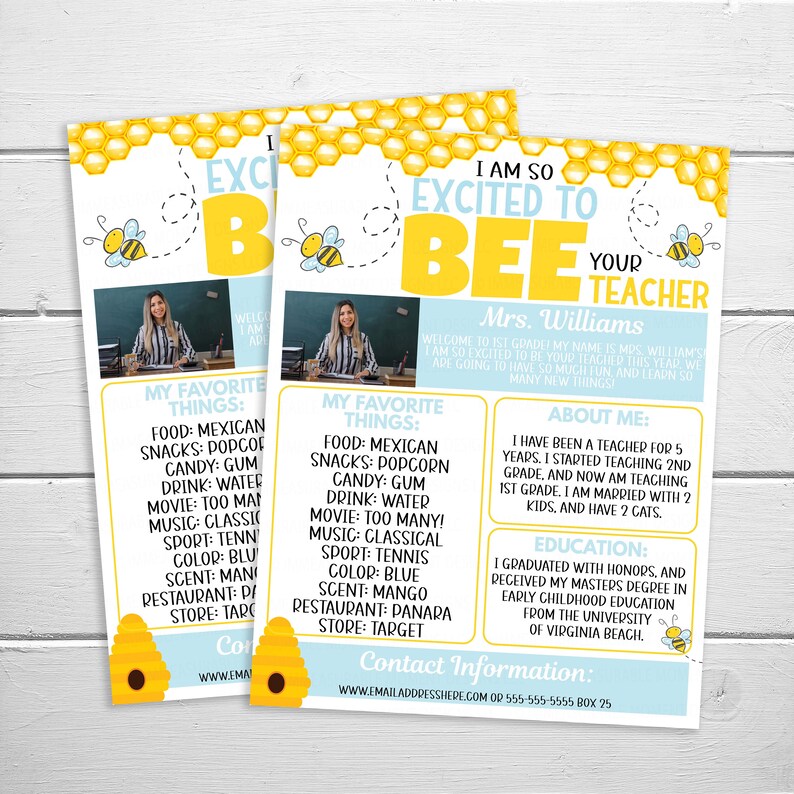 Meet the Teacher, Editable so Excited to Bee Your Teacher Event ...