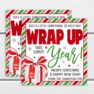 Christmas Wrapping Paper Gift Tags, Wrap up This Year, Christmas ...