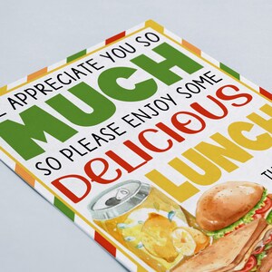 Lunch Thank You Sign, We Appreciate You so Much Enjoy Lunch, Staff ...