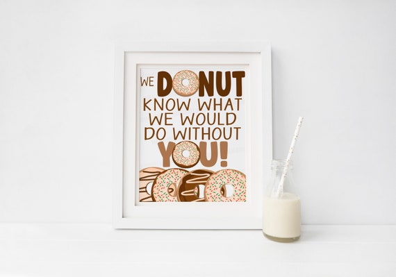 Donut Party Appreciation Sign, Holiday Employee Teacher Nurse Medical ...