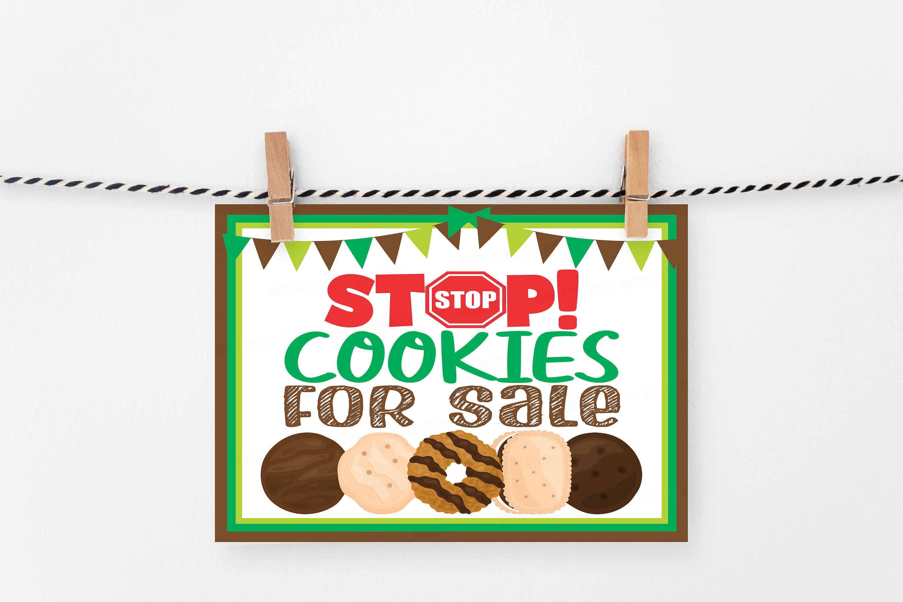 Scout Cookie Booth Sign, Stop Cookies for Sale, Printable Cookie Drop ...