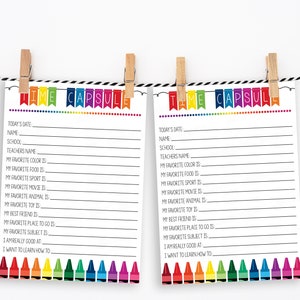 Time Capsule Printable, Kids Student Memory Sheet, School Questionnaire ...