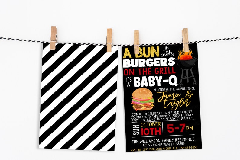 BBQ Baby Shower Invitation, Baby-que Babyq Invite, Couples Baby Shower ...