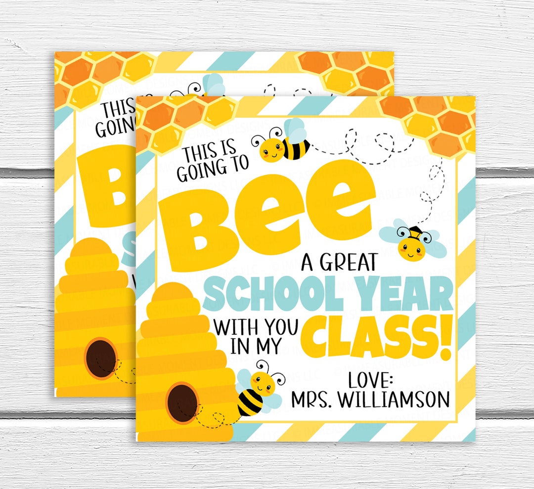 Bee Back to School Gift Tag First Day Going to Bee A Great - Etsy