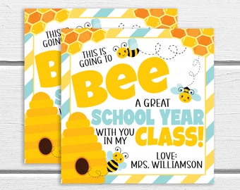 Bee Back to School Gift Tag First Day Going to Bee A Great - Etsy
