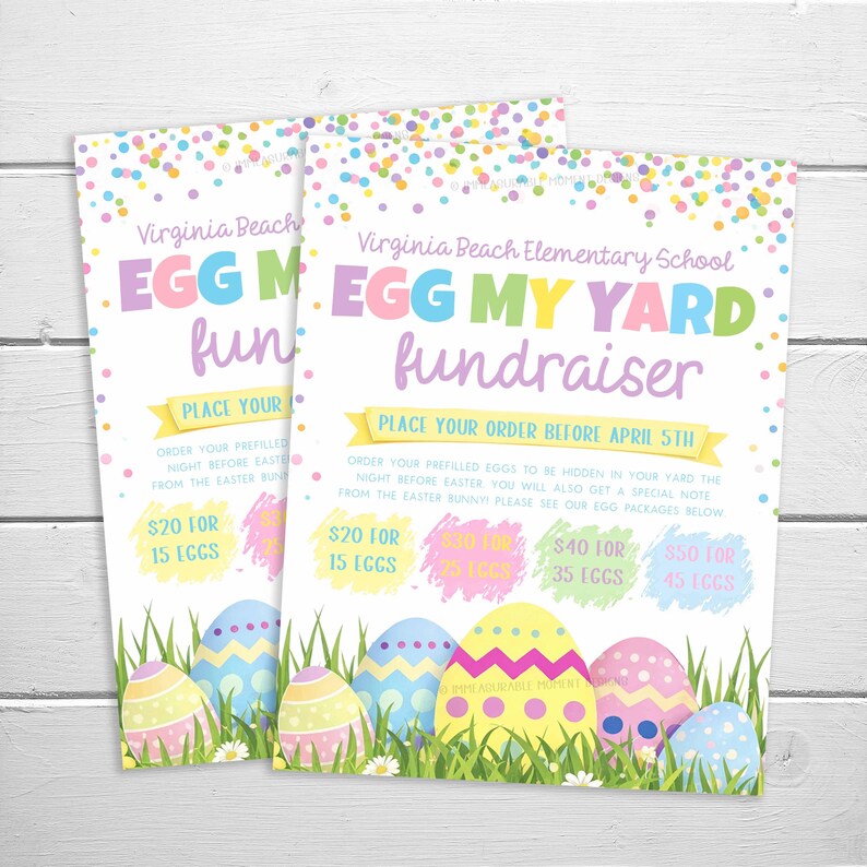 Egg My Yard Fundraiser Flyer, Editable Easter Egg My Yard Event, School ...