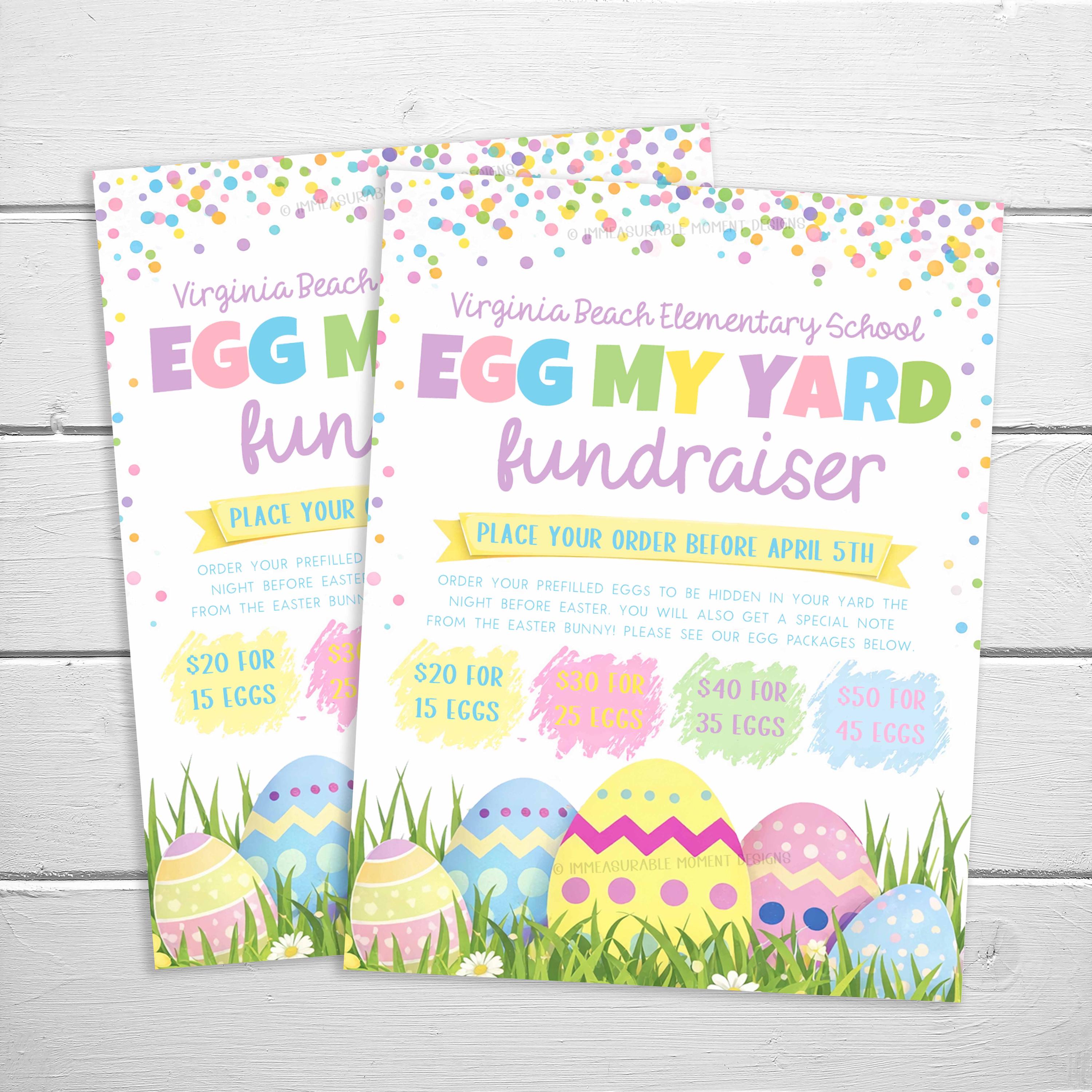 Egg My Yard Fundraiser Flyer, Editable Easter Egg My Yard Event, School ...